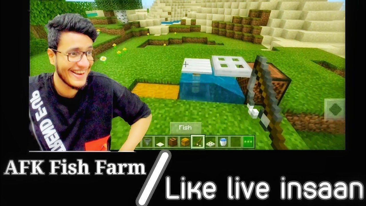 How to make Afk Fish Farm Like Live Insaan | Afk Fish Farm in Minecraft ...