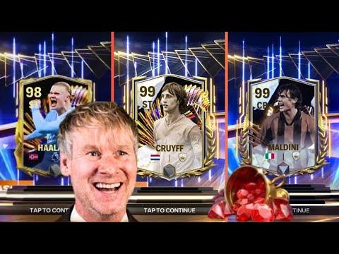 Free 99 Maldini, 99 Cruyff, 98 Haaland | Crazy Pack Opening | Fc Mobile - YouTube