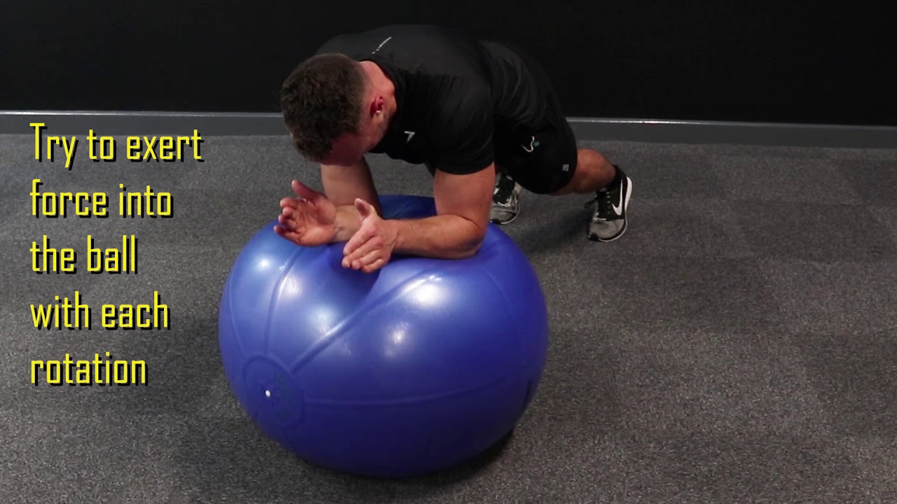 Swiss Ball Plank Rotation - YouTube