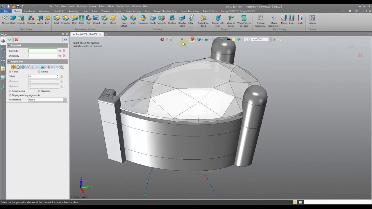 Jewelry CAD Dream: Changing the Prong Shape for the Wire Setting - YouTube