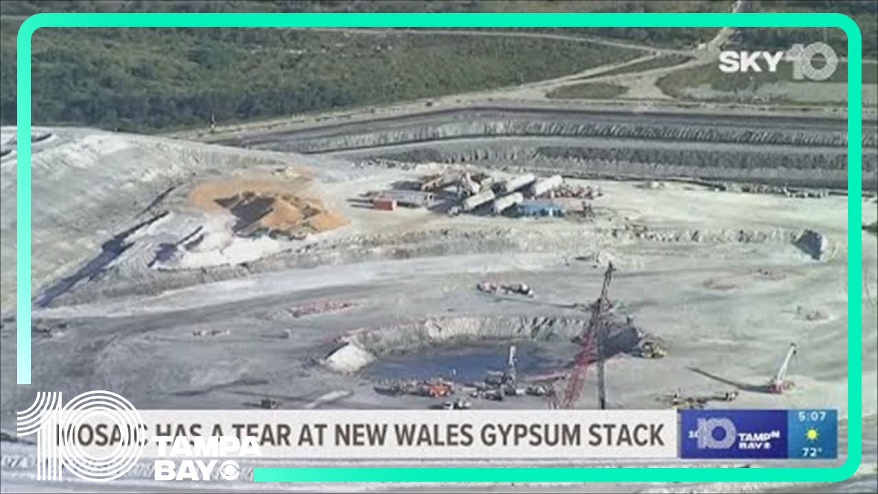 Mosaic confirms another tear in the liner of its gypsum stack - YouTube
