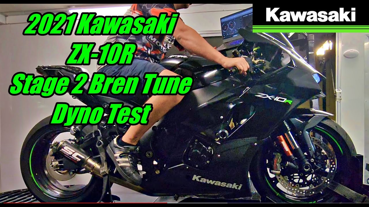 2021 Kawasaki ZX-10R Dyno Test Stage 2 Bren Tune worked - YouTube