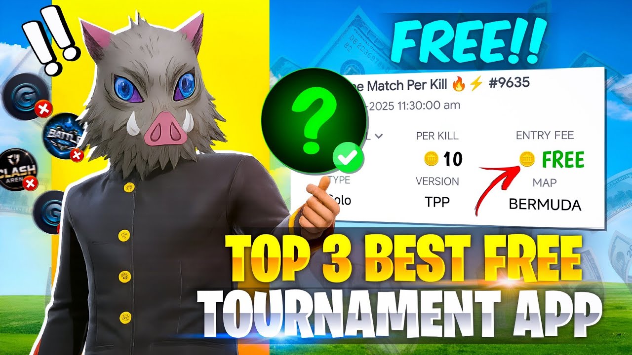 Top 3 Only Free💰 Tournament Apps 🔥 Entry ₹0 🤑 Per Kill ₹10🤯 | Best Free ...