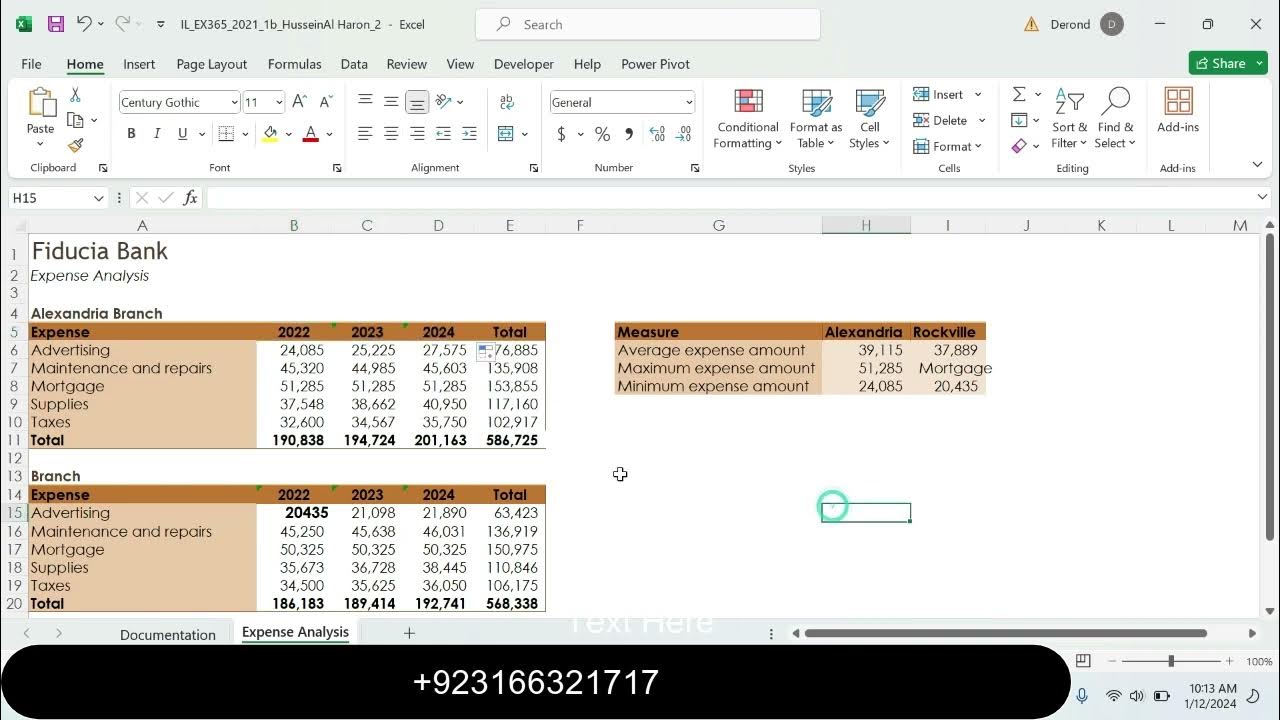 Excel 365/2021 | Module 1: SAM Project 1b | Fiducia Bank | Full Course ...