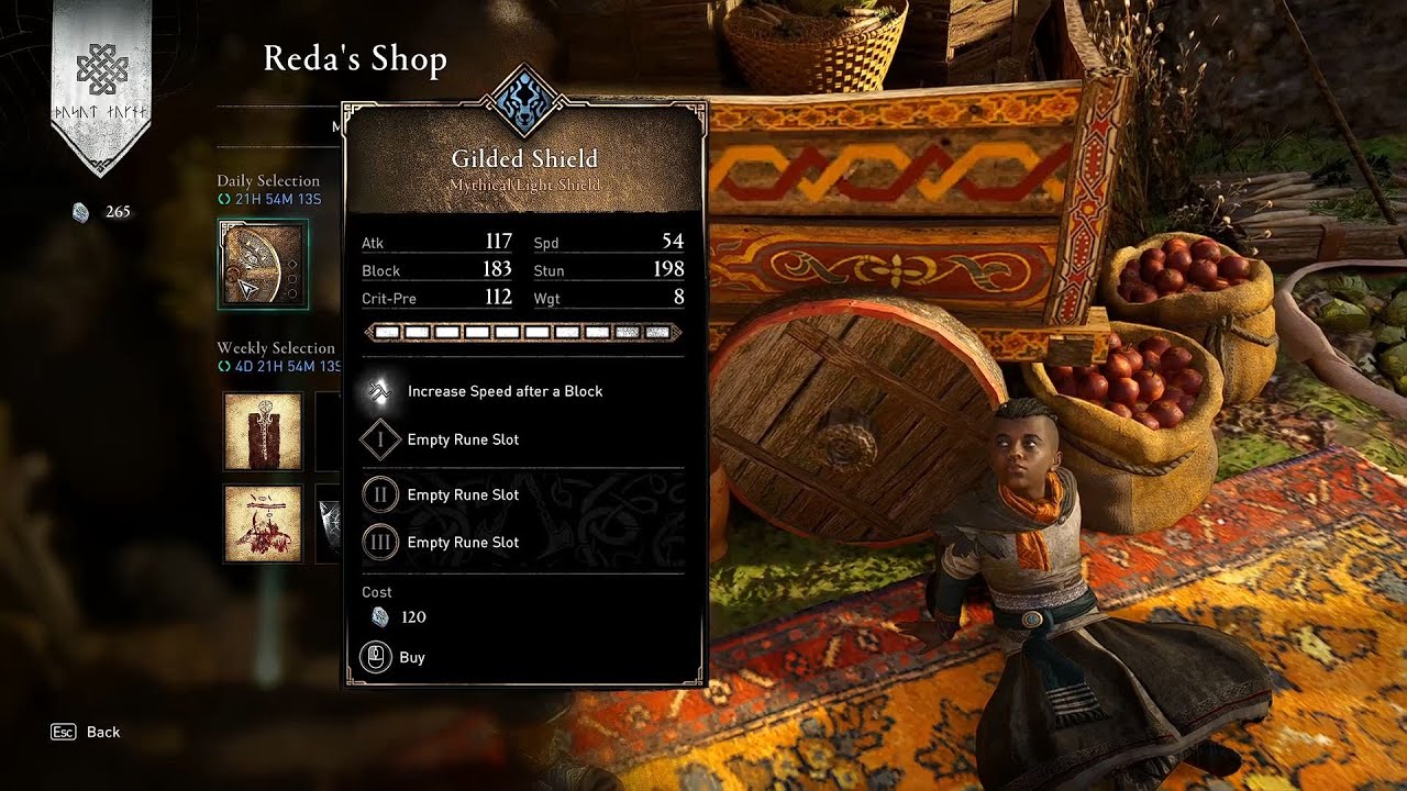 🛡️ Assassin's Creed Valhalla - Reda's Shop 2024.03.14. - Gilded Shield ...
