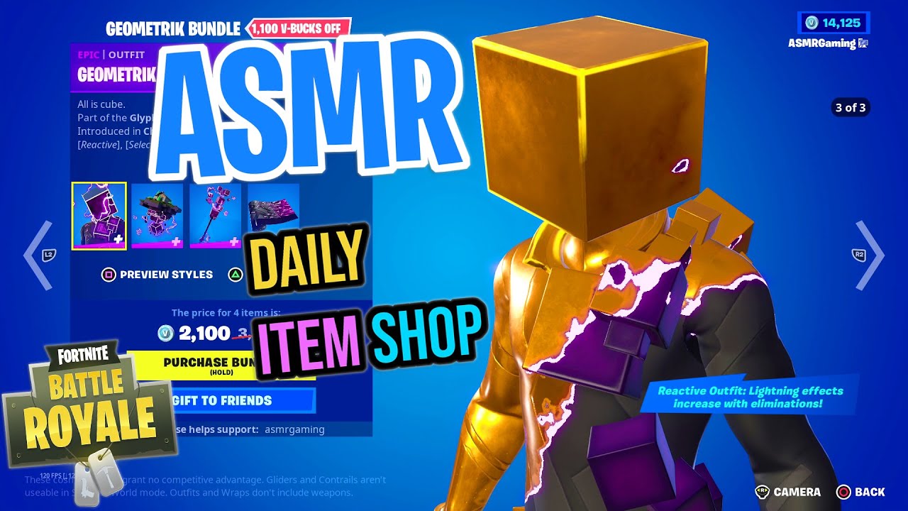 ASMR Fortnite Geometrik Skin Is Back! Daily Item Shop 🎮🎧 Relaxing ...