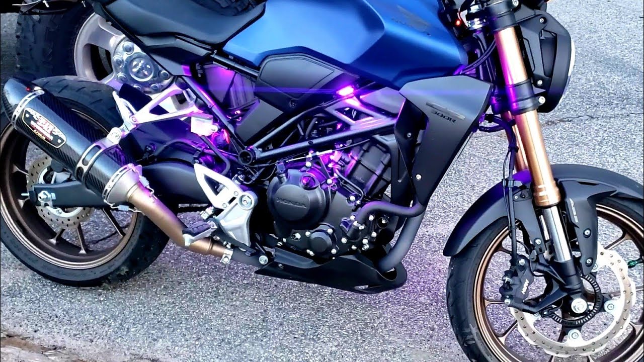 2021 CB300R gets more mods (mirror, levers, underglow) - YouTube