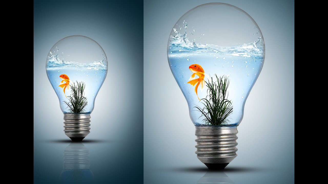 Photoshop Tutorial | Photo Manipulation | Water Splash in Bulb in ...