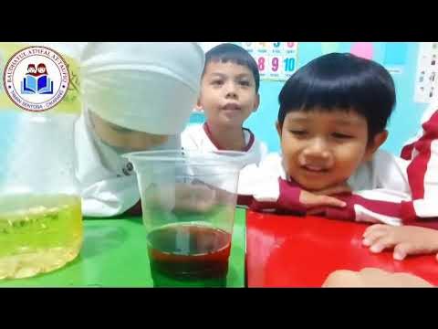 Sains sederhana anak PAUD. Massa jenis zat cair, pelangi dalam gelas. Kelas KB 3-4 tahun. - YouTube