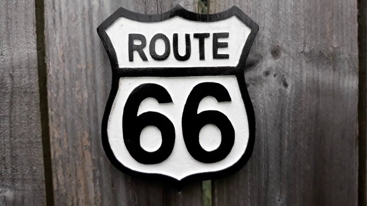 Route 66 plaque from fencing wood - YouTube