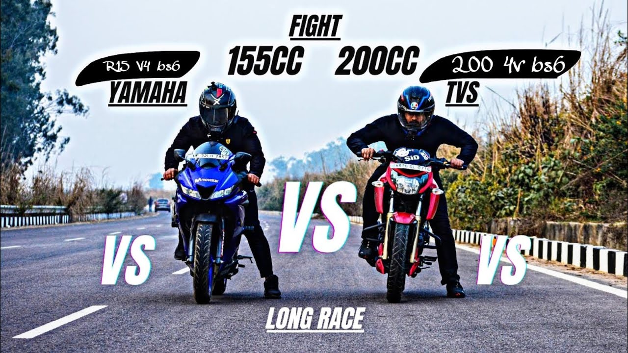 R15 V4 vs rtr 200 4v drag race💥||#dragrace #r15 vs - YouTube