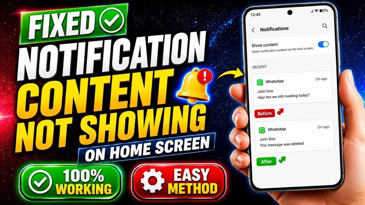 How to Fix Notification Content Not Showing on Home Screen ...