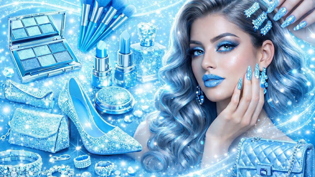 Sky Blue Things Collection 💙| Sky Blue Makeup, Dress, Heels, Handbag ...