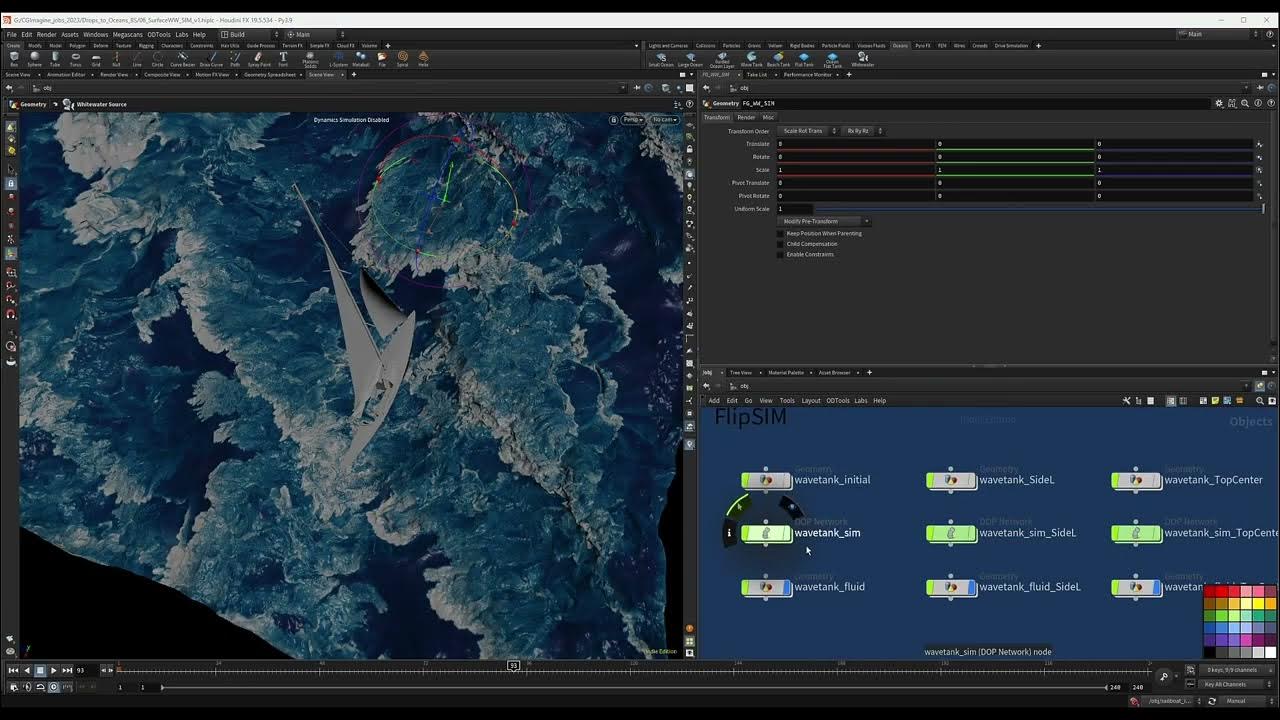 Houdini Water FX | Stormy Seas | 4 | Main Whitewater Simulation - YouTube
