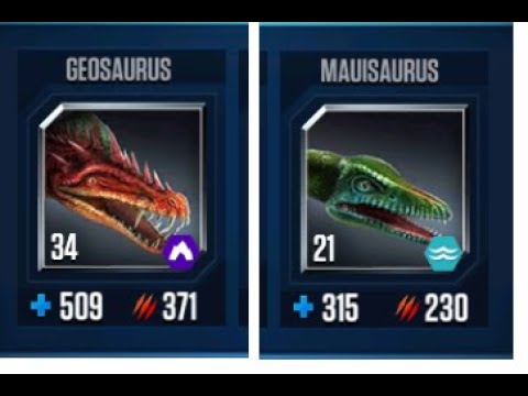 GEOSAURUS BATTLE MAUISAURUS II Jurassic World The Game II Dinosaurs ...