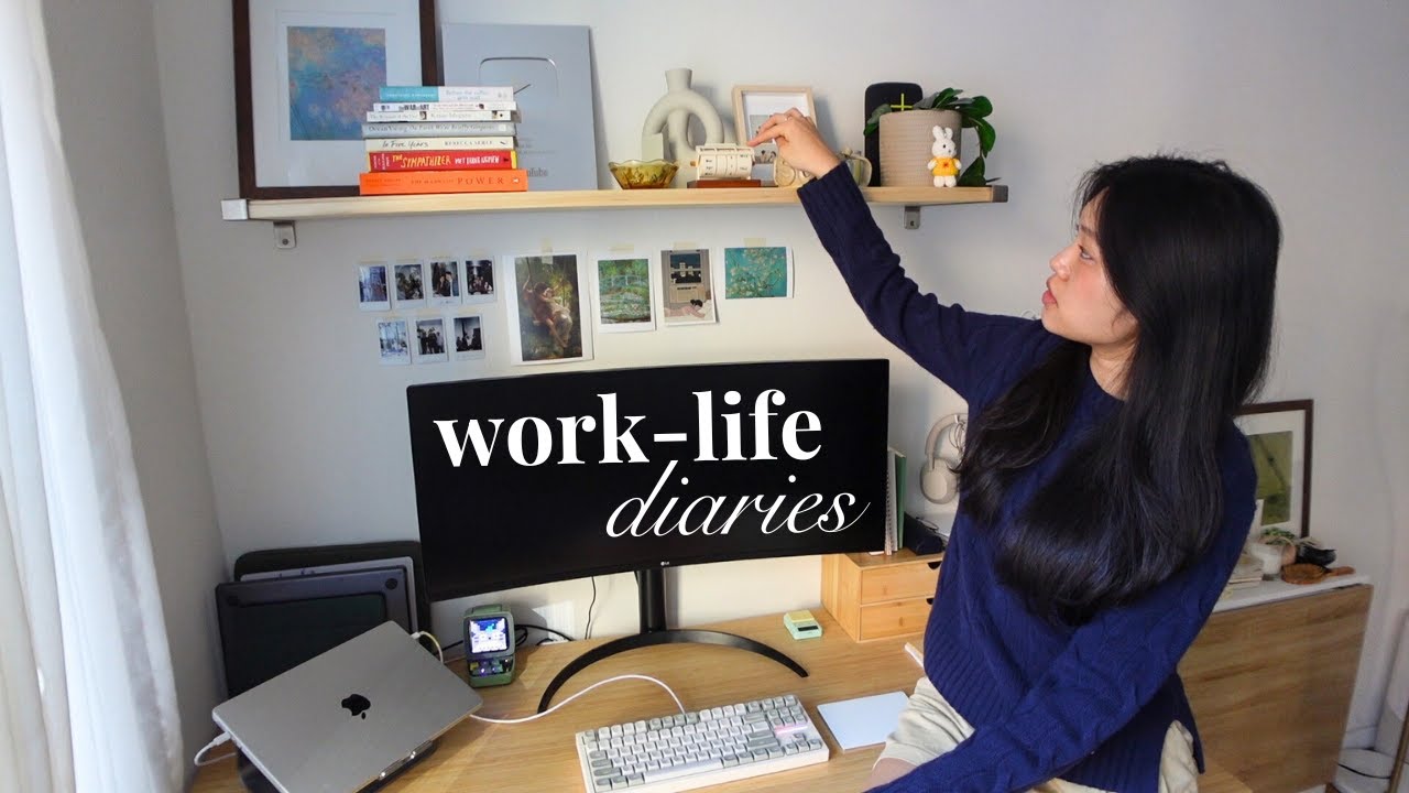 work-life diaries | sharing my busy work schedule + desk tour! - YouTube