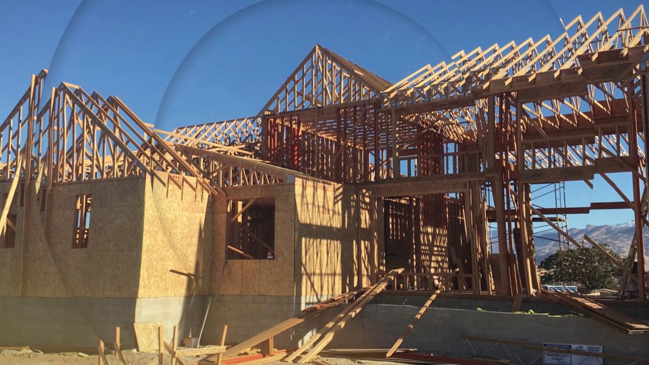 Custom home roof trusses - YouTube
