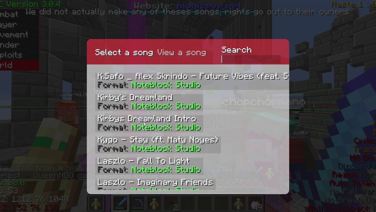 Noteblock Hack Selection - YouTube