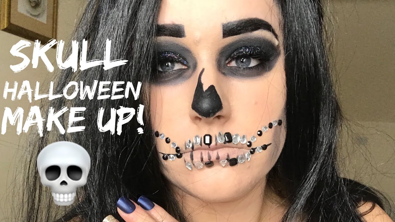 EASY GLAM SKULL MAKE UP TUTORIAL 💀 | AMBER HOWE - YouTube