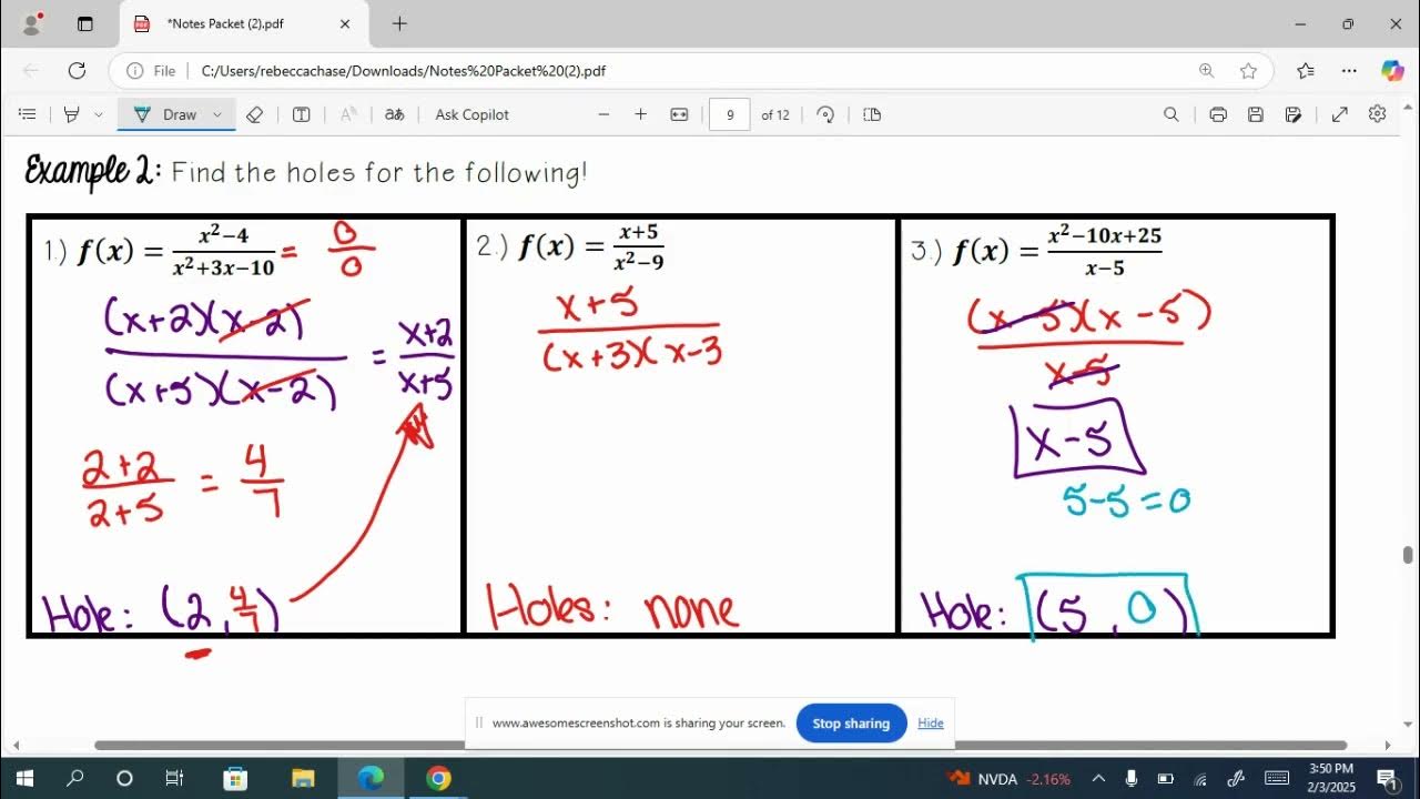 Graphing Rational Expressions Day 1 - YouTube