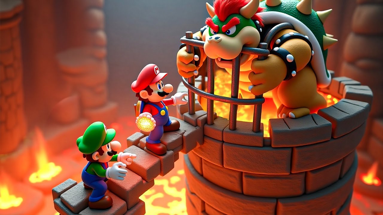 Bowser Locks Up Yoshi, Can Mario and Luigi Save Him? - YouTube
