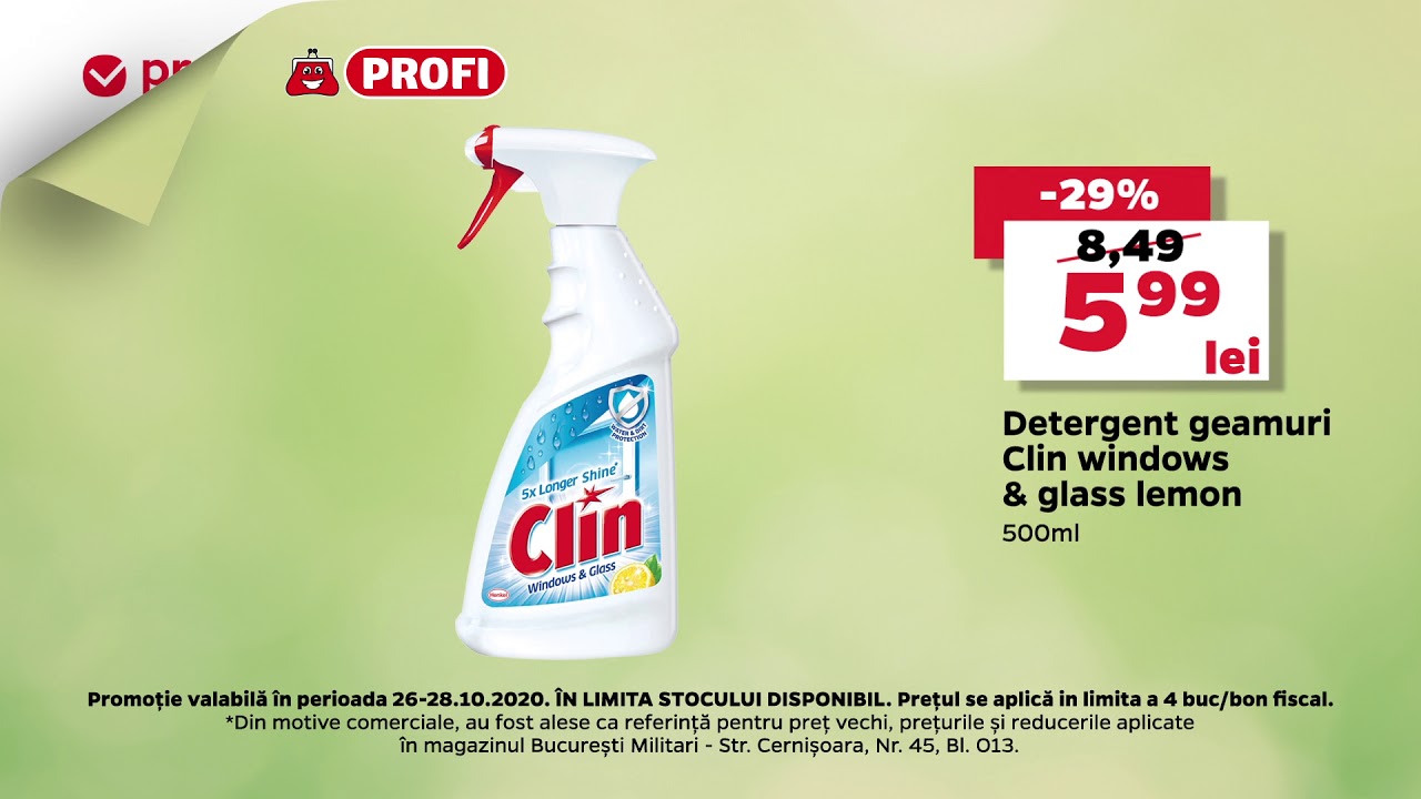 La Profi ai reduceri pe bandă: Detergent geamuri Clin windows & glass ...