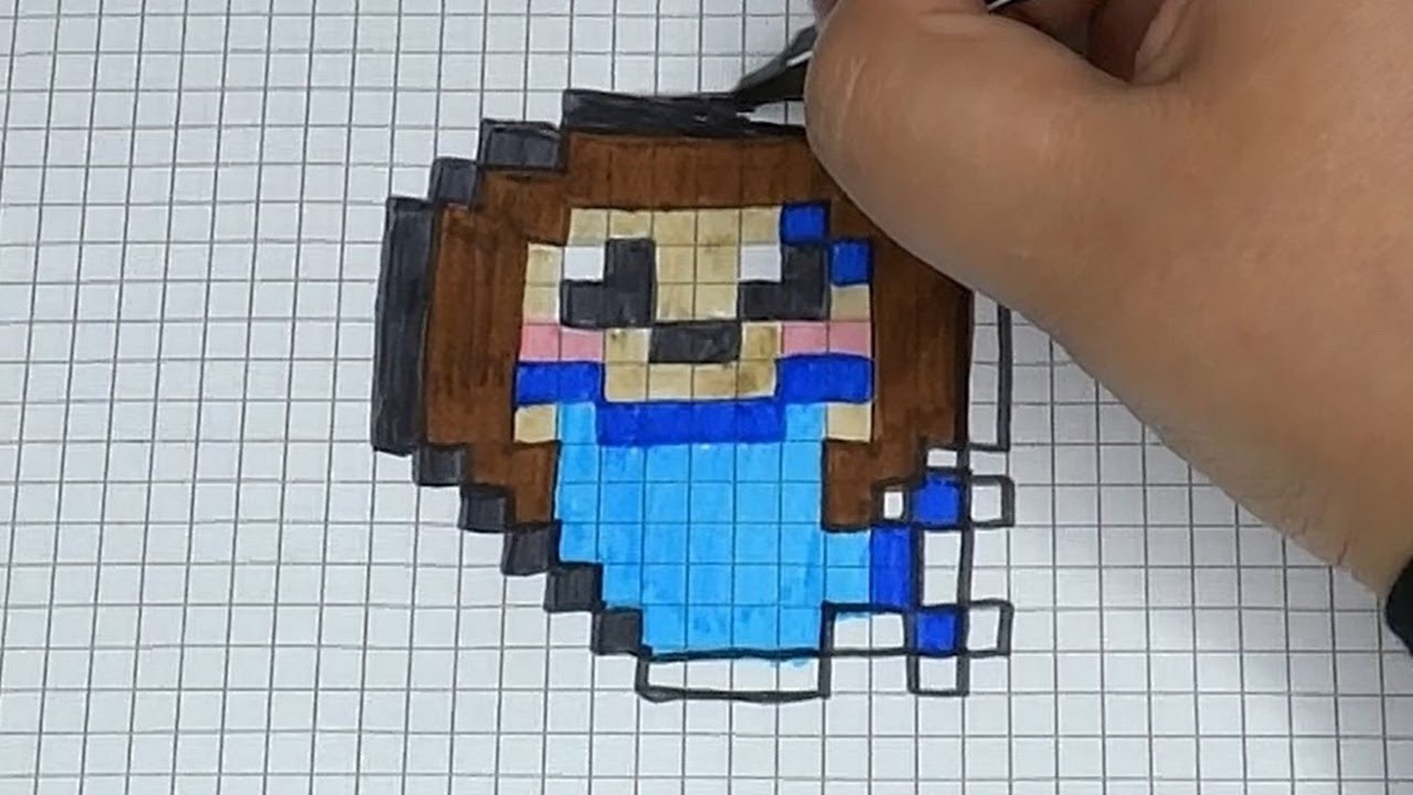 DIY Handmade Drawing Pixel Art | How to draw a cute Princess Mermaid ...