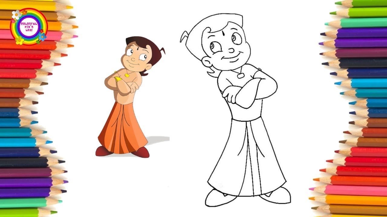 How to draw chota bheem / chota bheem drawing / Drawing for kids - YouTube