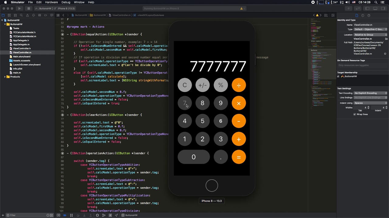 Uibutton Calculator Objective C Ios Youtube
