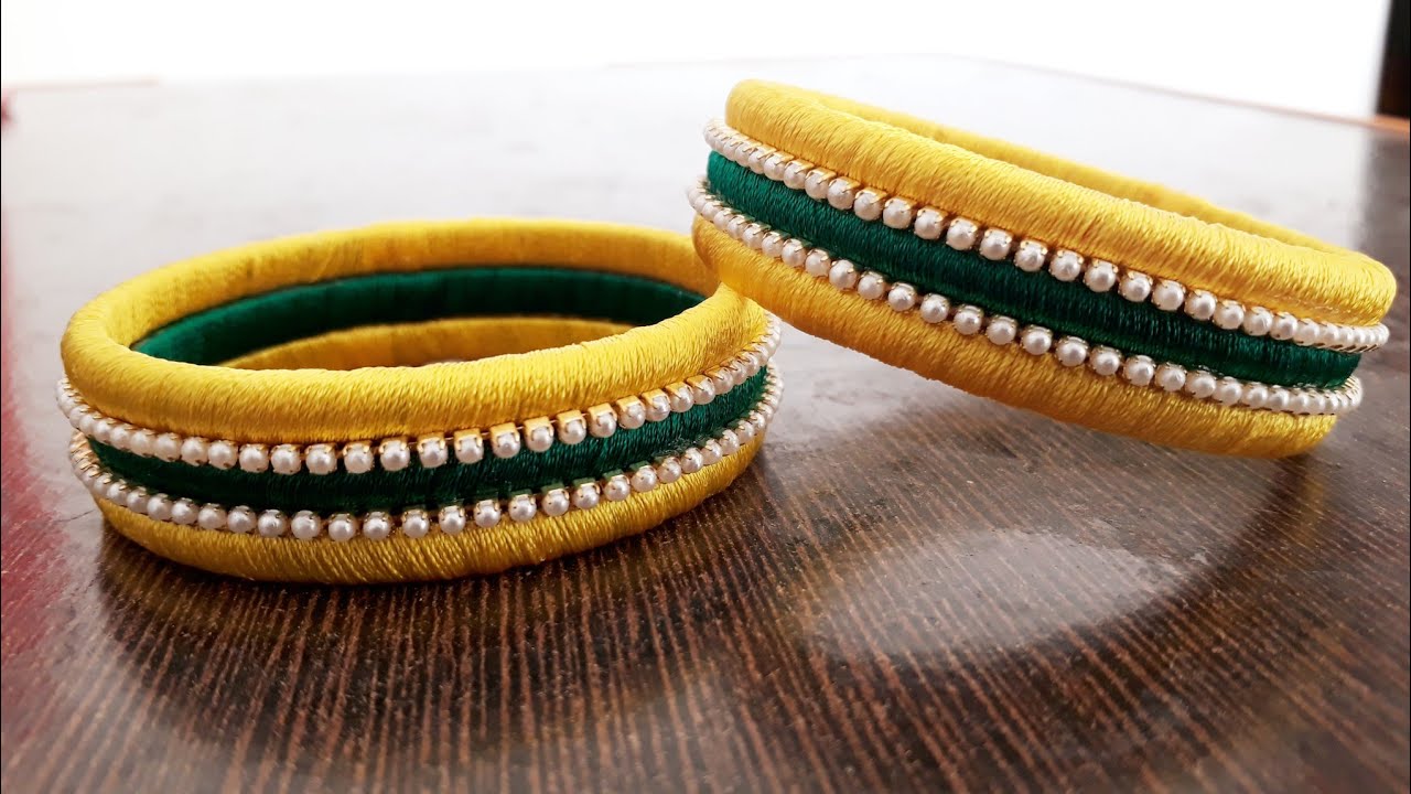 New year special silk thread bangle design - YouTube