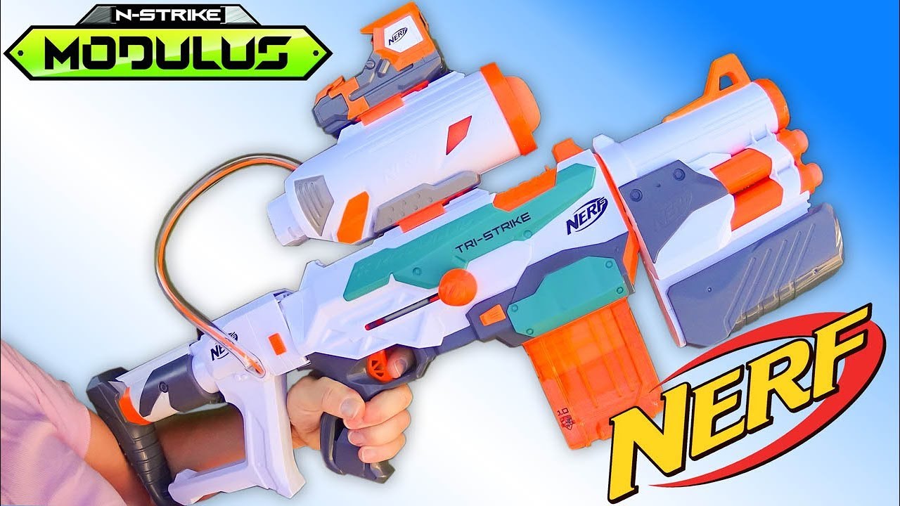 Blaster Nerf Modulus Tri-Strike Double Chargeur N-Strike Jouet Toy ...