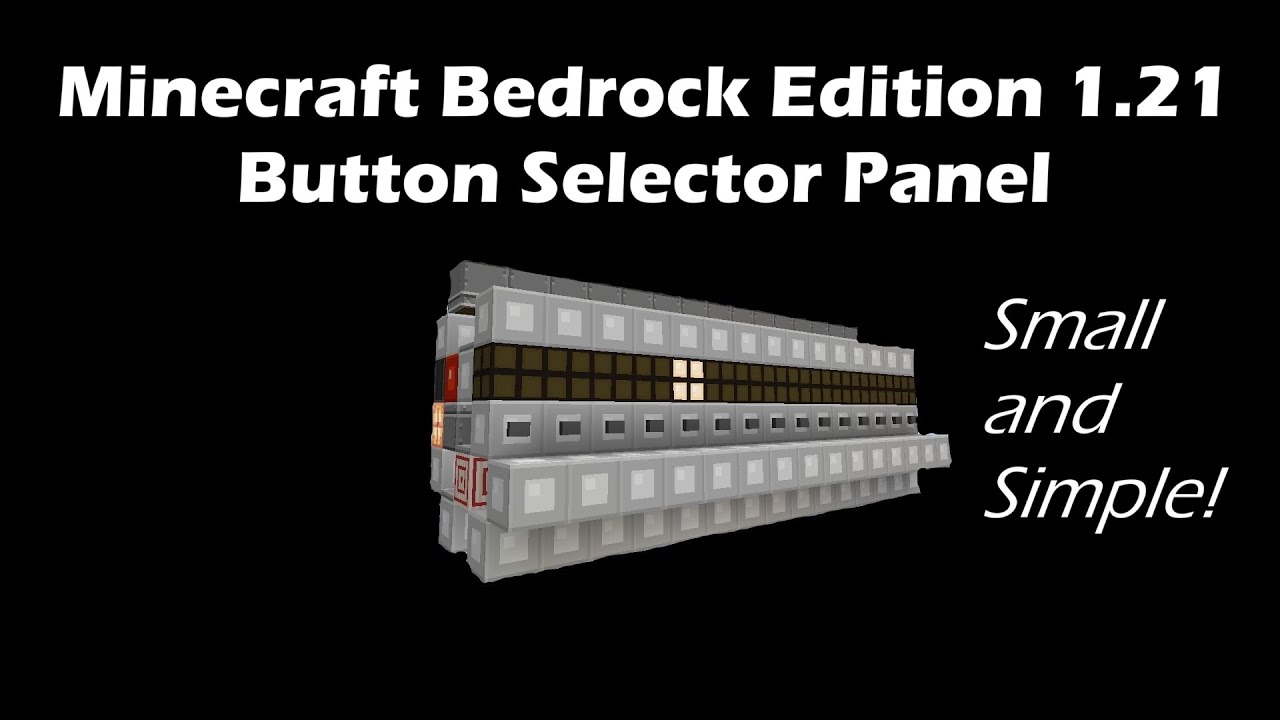 Minecraft Bedrock Button Selector Panel 1.21+ - YouTube