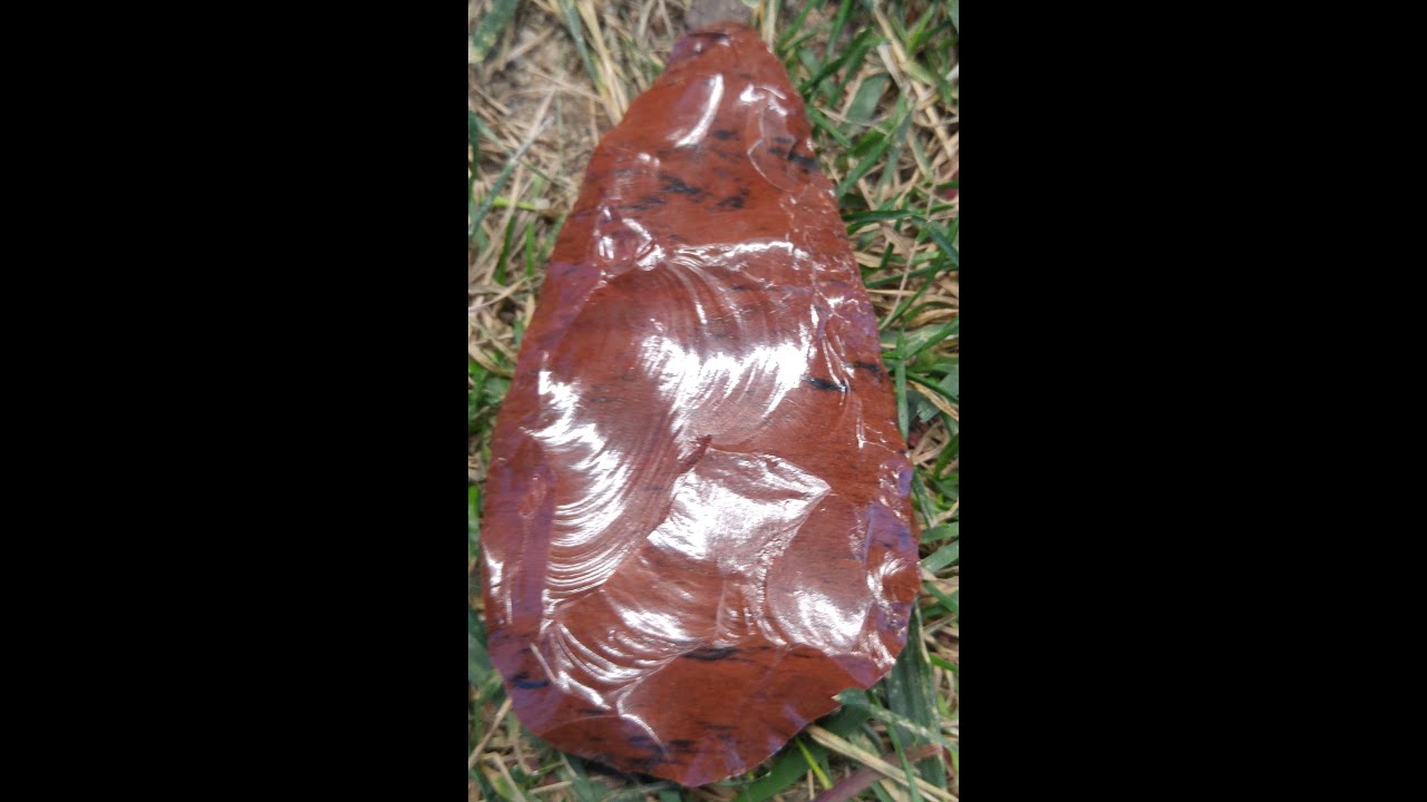 Making an obsidian knife preform out of an irregular chunk of stone ...