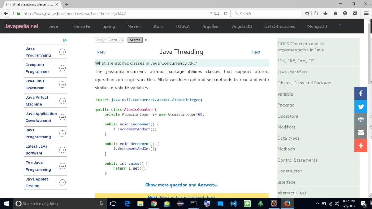 What are atomic classes in Java Concurrency API? | javapedia.net - YouTube