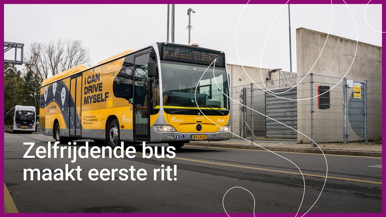 Zelfrijdende bus maakt eerste rit! - YouTube