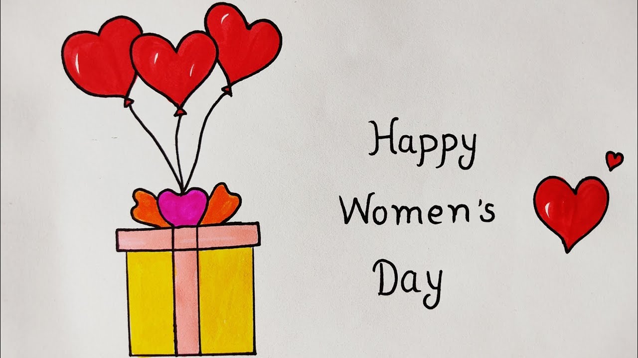 How to draw Women's Day drawing||Women's Day drawing easy||Women's Day ...