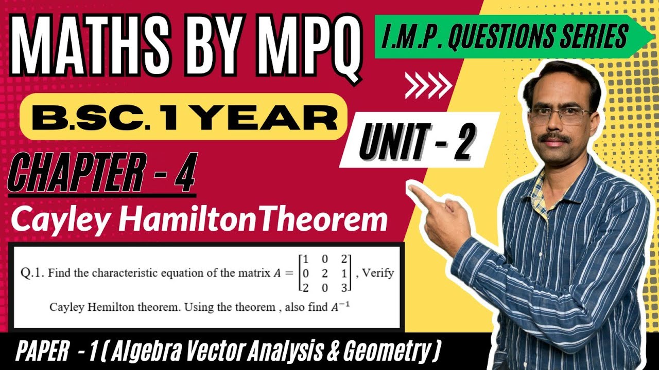 Algebra, Vector Analysis & Geometry|B.Sc.1year| Paper-1| MATHS BY MPQ ...
