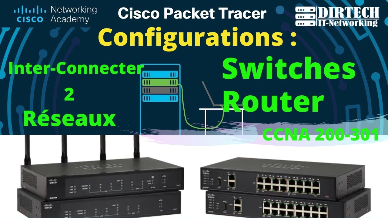 Inter-connecter deux réseaux avec Cisco Packet Tracer - YouTube