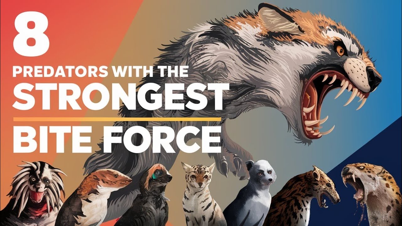 the eight predators with the strongest bite force, lions and tigers are ...
