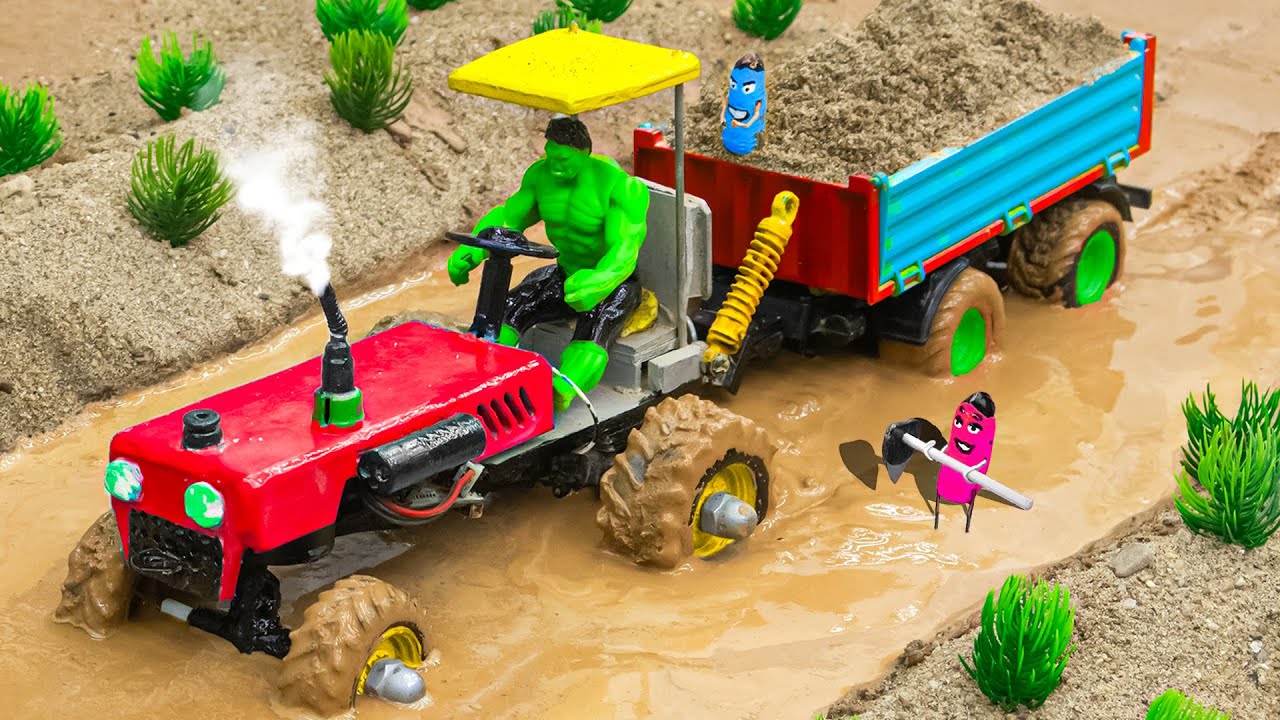 Diy tractor making Trolley Heavy Truck full of Sand loading | Stuck in ...