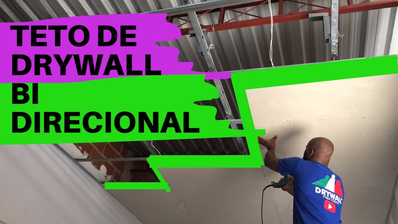 COMO FAZER TETO DE DRYWALL BIDIRECIONAL - YouTube