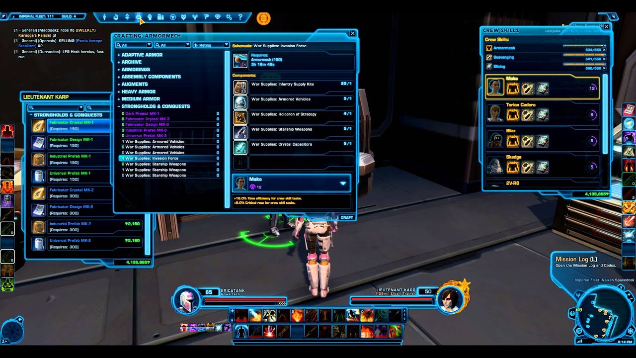 SWTOR Crafting for Conquest - YouTube