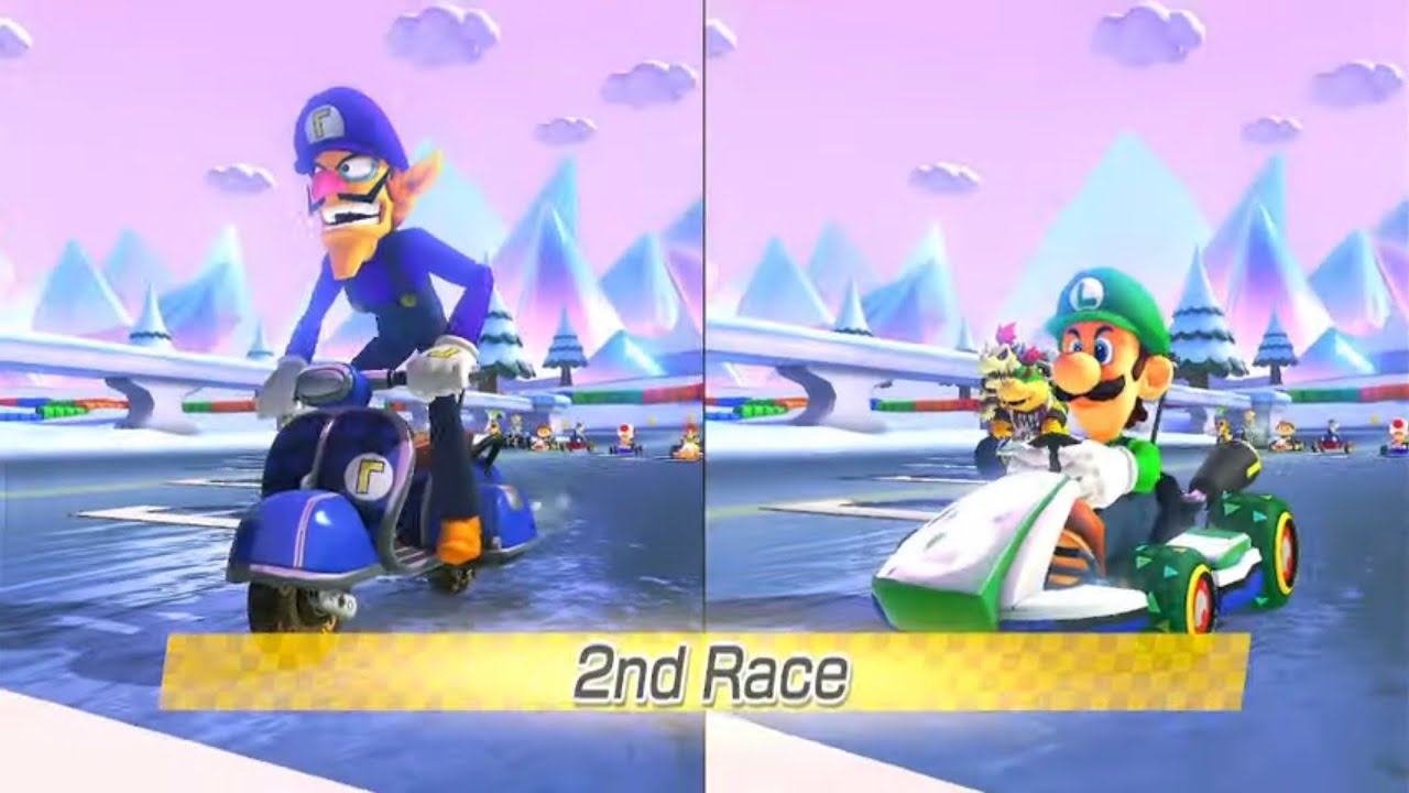 Mario Kart 8 Deluxe | 2 player (Waluigi vs Luigi) | 50 CC - YouTube