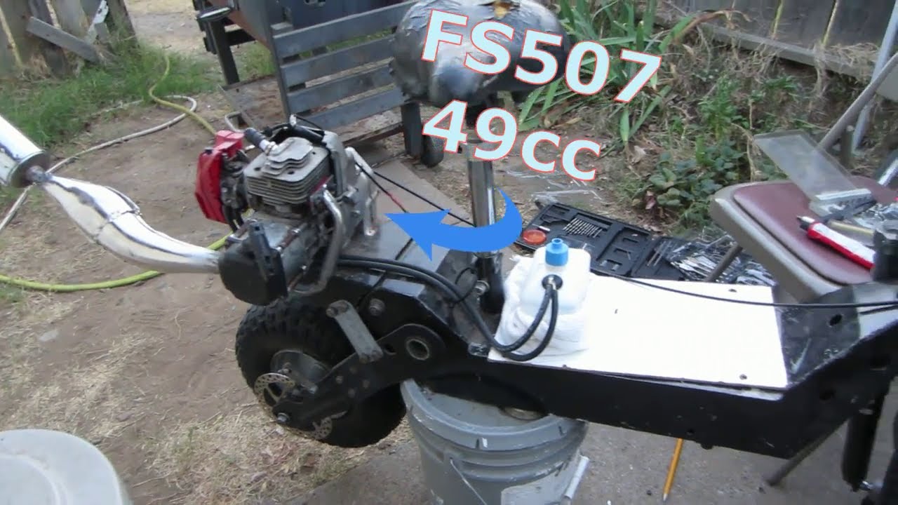 Gas Scooter 49cc trying to get it running FS507 Scooter - YouTube