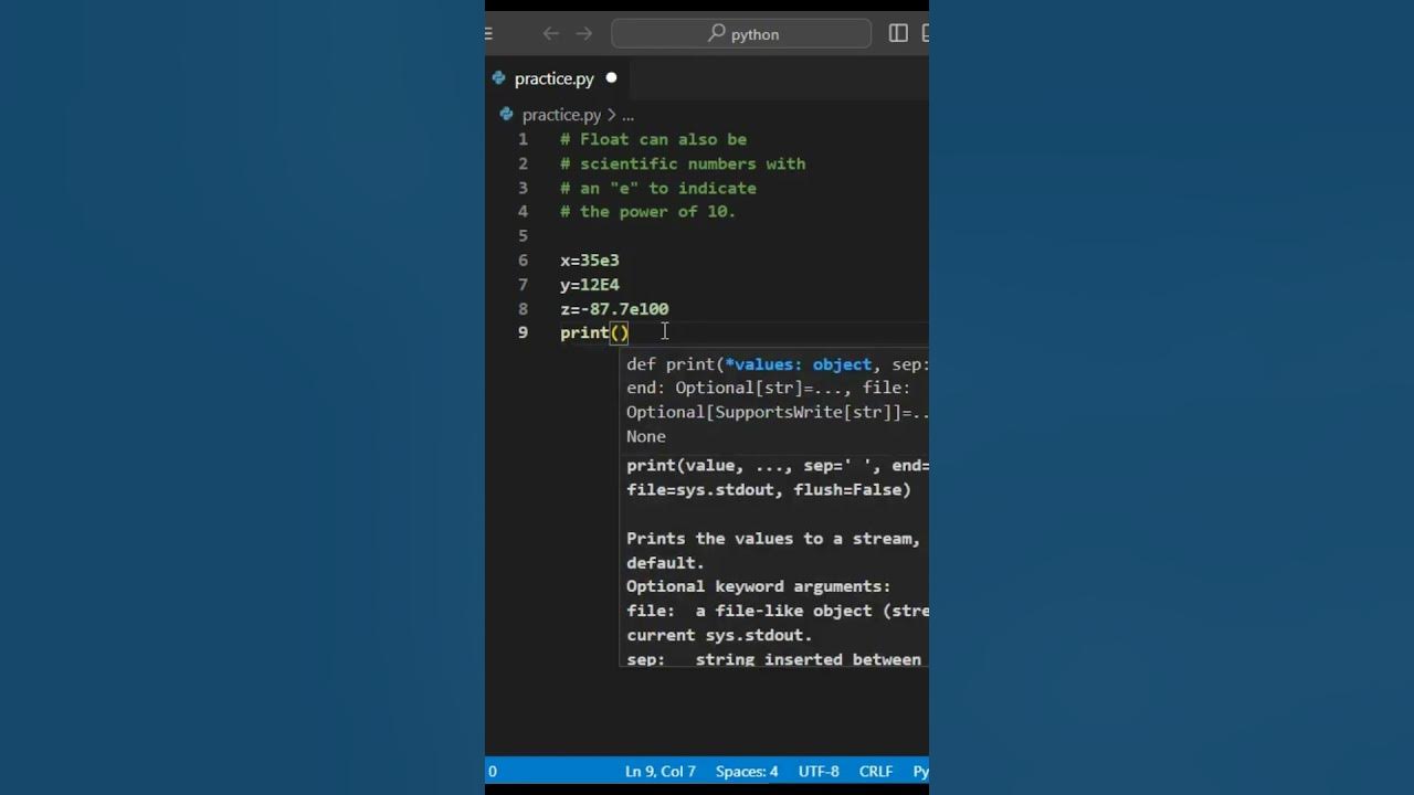 Scientific Numbers Python Pythonprogramming Coding Pythoncoding Code Youtube