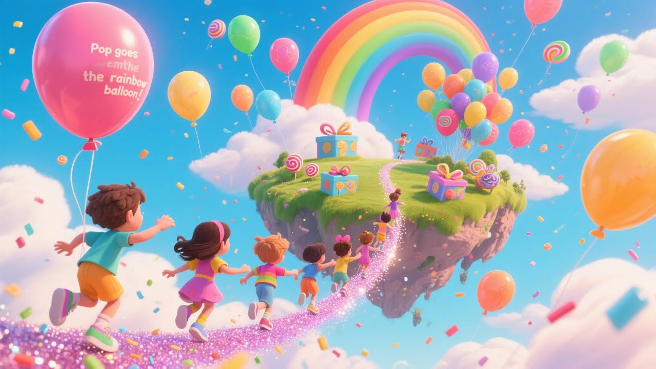 🎈 Pop Goes the Rainbow Balloon | Color Learning Song for Kids | Fun ...