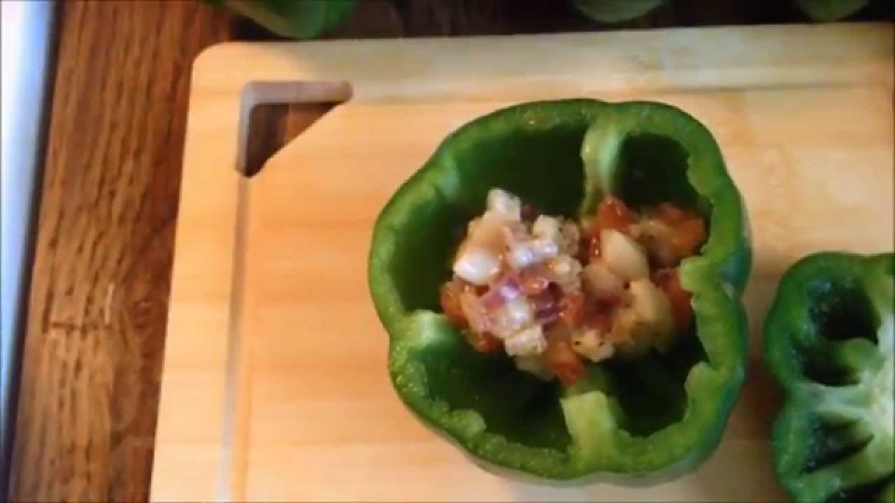 Pimientos rellenos SIN HORNO,green peppers, chile dulce - YouTube