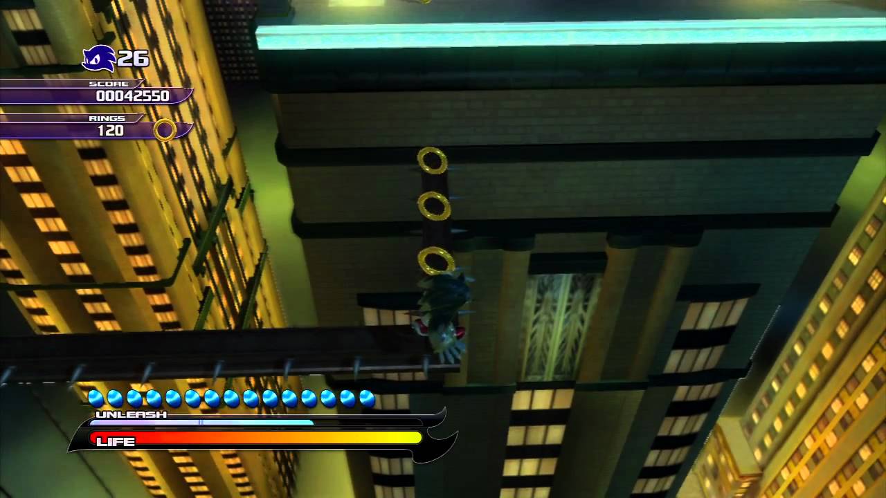 Sonic Unleashed (PS3) Empire City Skyscraper Scamper Night Act 1 S-Rank ...