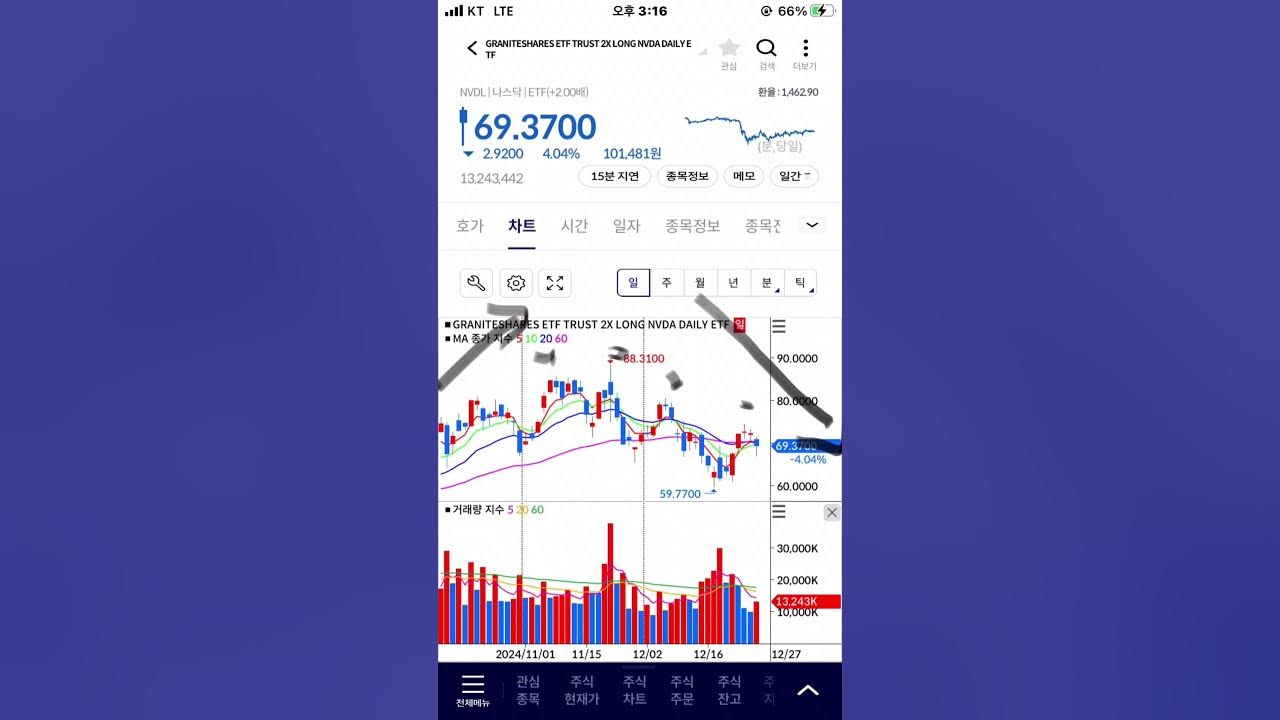 엔비디아 2배 ETF, NVDL, 하락 추세, 주식 주가 전망, 차트 분석 - YouTube