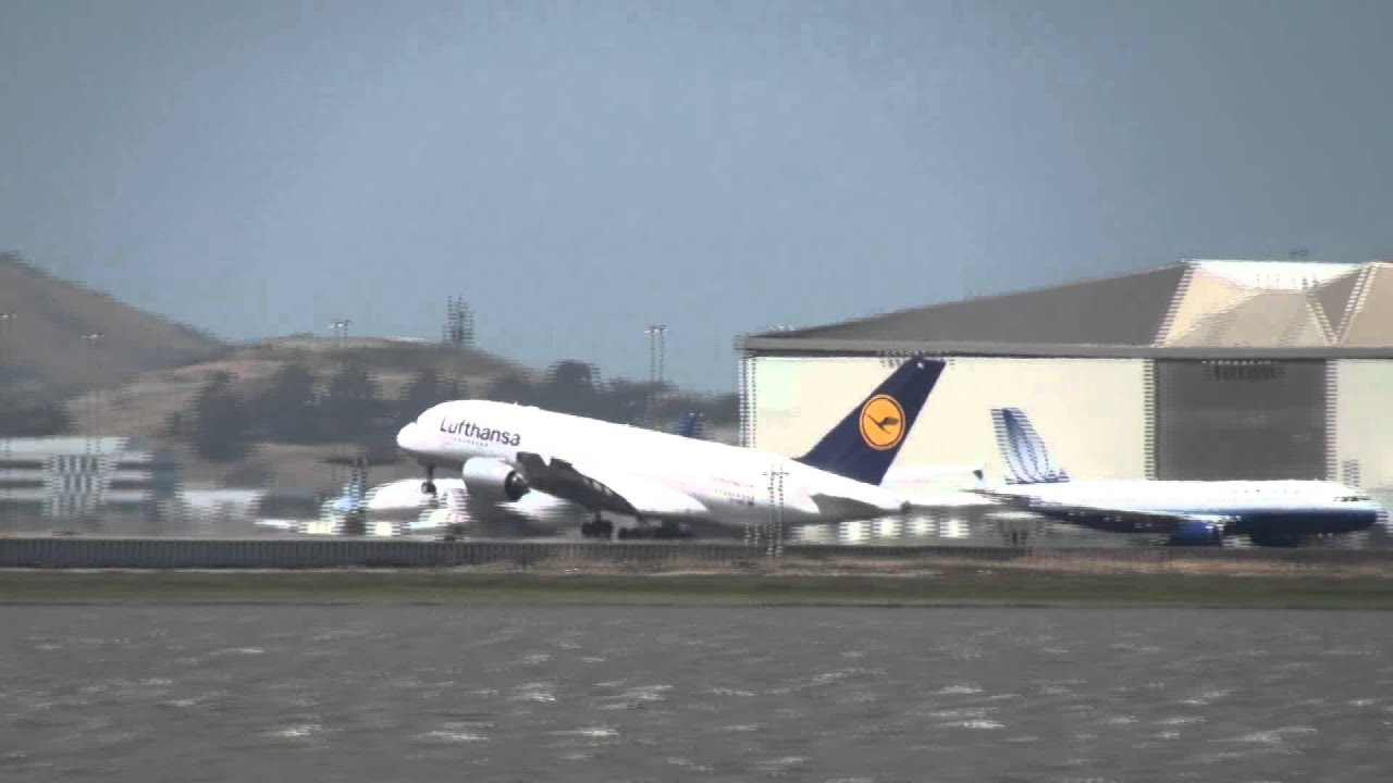 Lufthansa Airbus 380-800 Flight # 455 from SFO to Frankfurt, Germany ...